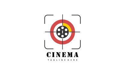 Film strip cinema logo design Royalty Free Vector Image