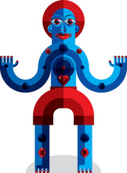 Flat design drawing of odd character art picture Vector Image