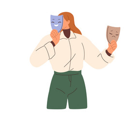 Cartoon woman with split personality psychiatric Vector Image