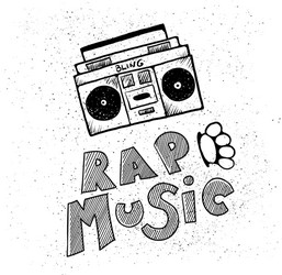 Inscription lettering rap music stylized Vector Image