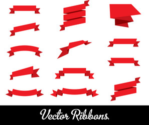 Ribbon banner set design elements Royalty Free Vector Image
