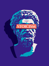 Stoicism concept banner poster Royalty Free Vector Image