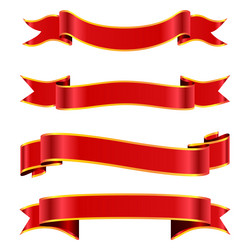Set of red ribbon banner Royalty Free Vector Image