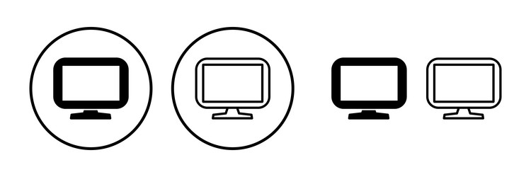 Laptop icon computer icon Royalty Free Vector Image