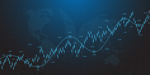 Financial data graph chart background business Vector Image