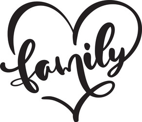 Lettering calligraphy poster text family Vector Image
