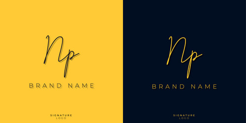 Initial letters np logo design bundle Royalty Free Vector