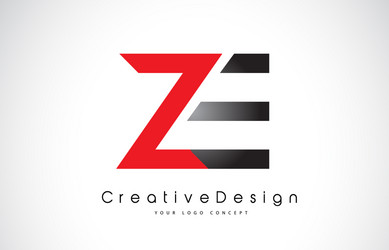 Z letter design logo with white and red colors Vector Image