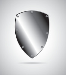 Abstract of stainless steel shield Royalty Free Vector Image