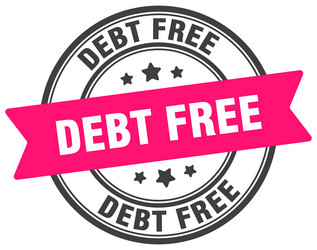 Debt free stamp label on transparent Royalty Free Vector