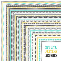 Corner border frame line pattern brushes 1 Vector Image