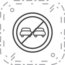 Overtaking prohibited icon Royalty Free Vector Image