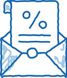 Interest label tag doodle icon hand drawn Vector Image