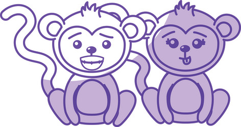 Monkey Couple Vector Images (over 310)
