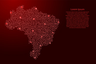 Brazil map from futuristic concentric red circles Vector Image