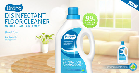 Effective floor cleaner ad banner Royalty Free Vector Image