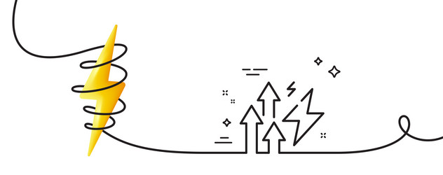 Energy inflation line icon electric power up Vector Image