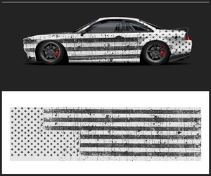 Us flag car vinyl wrap usa flag car vinyl graphic Vector Image