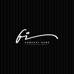 Fi initial letter handwriting logo hand drawn Vector Image