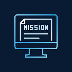 Mission document outline icon or sign Royalty Free Vector