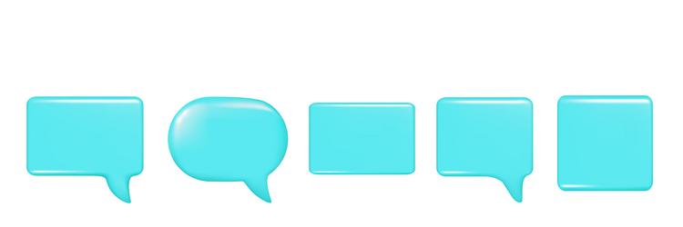 Realistic 3d speech bubble text message box Vector Image