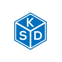 Ksd letter logo design on black background Vector Image