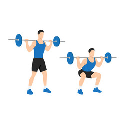 Man doing dumbbell squat thrusters squat Vector Image