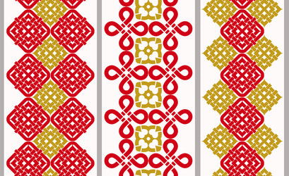Vertical seamless chinese geometric border Vector Image
