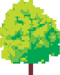 Green pixel tree Royalty Free Vector Image - VectorStock