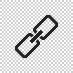 White chain link icon isolated on transparent Vector Image