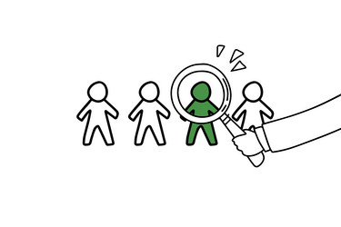 Doodle business concept job candidate selection Vector Image