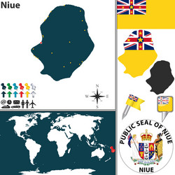 Administrative map island niue Royalty Free Vector Image