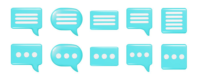 Realistic 3d speech bubble text message box Vector Image