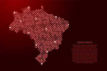 Brazil map from futuristic concentric red circles Vector Image