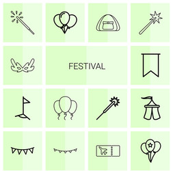 5 festival icons Royalty Free Vector Image - VectorStock