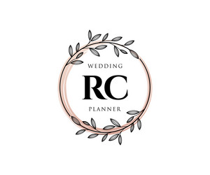 Rc initials letter wedding monogram logos Vector Image