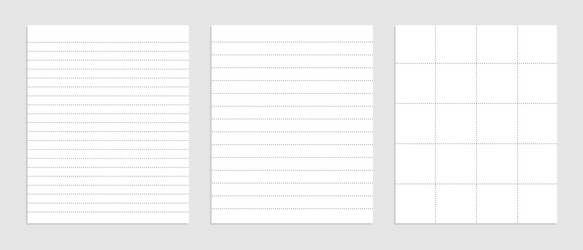 Realistic set of blank paper line sheets Vector Image