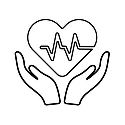 Calligraphy cardio cardiology icon black graphics Vector Image