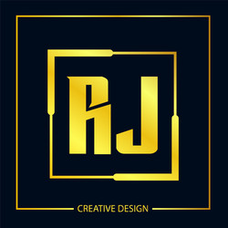 Initial letter rj logo template design Royalty Free Vector