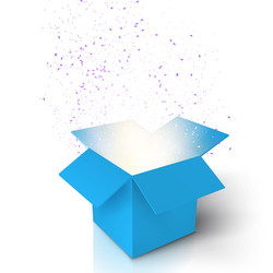 Realistic magic open box gift Royalty Free Vector Image
