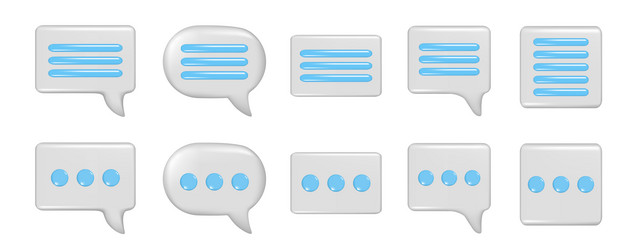 Realistic 3d speech bubble text message box Vector Image