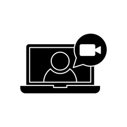 Video call icon logo design Royalty Free Vector Image