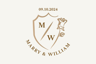 Wedding monogram pro logo Royalty Free Vector Image