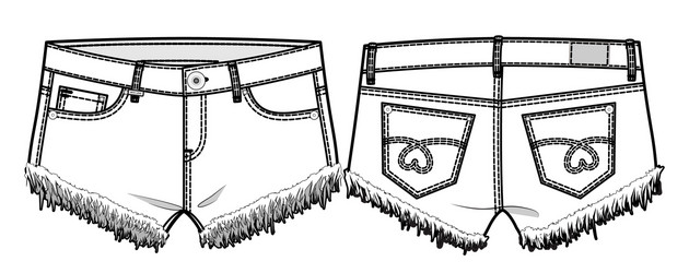 Denim shorts Royalty Free Vector Image - VectorStock