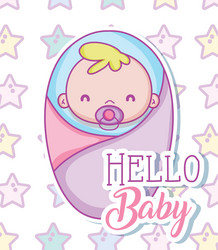Cute baby collection cartoons Royalty Free Vector Image