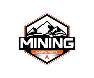 Excavator mining business logo design template Vector Image