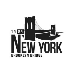 One continuous line drawing brooklyn bridge Vector Image