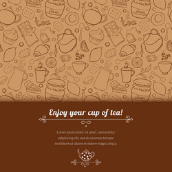 Tea and sweets background Royalty Free Vector Image