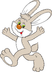 Cartoon rabbit running Royalty Free Vector Image