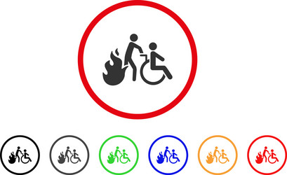 Fire patient evacuation grainy texture icon Vector Image